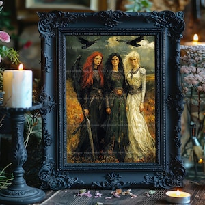 The Morrigan Badb Macha and Nemain Celtic Triple Goddess Print, Irish ...