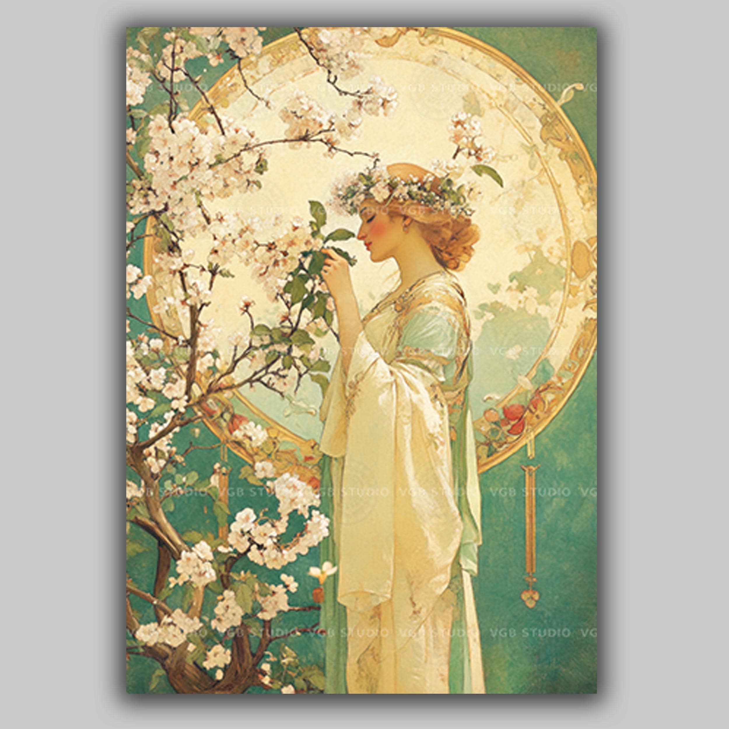Thallo Flora Horae Greek Goddess Art Print Spring Blossom Wall Decor ...