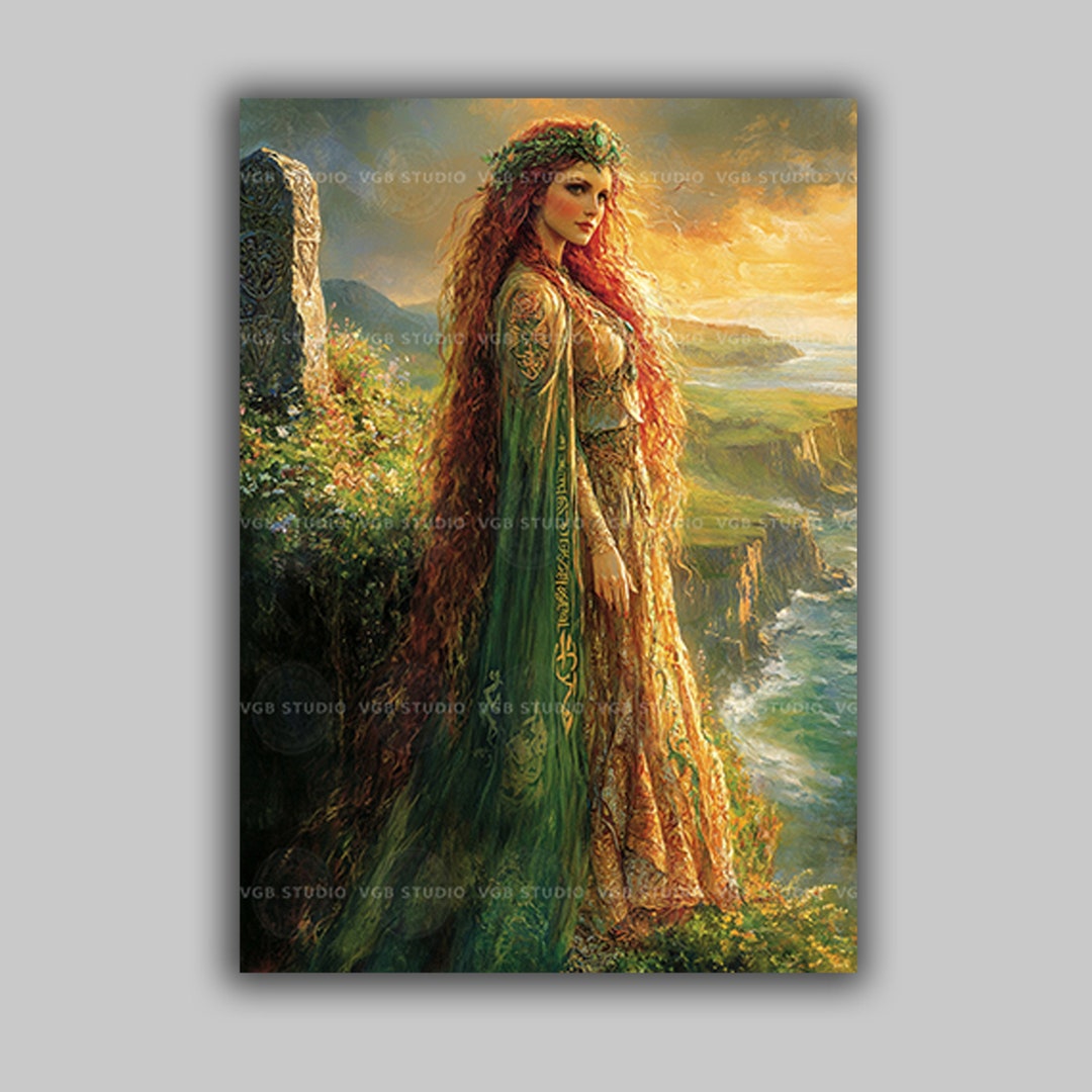 Eriu Celtic Goddess of Ireland Art Print, Mystical Irish Nature Spirit ...
