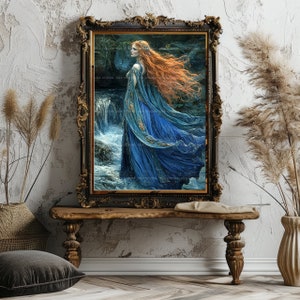 Boann Celtic River Goddess Art Print, Mystical Water Deity Wall Art ...