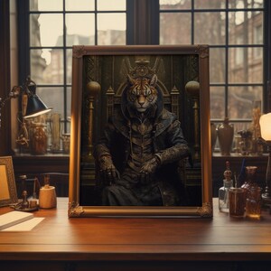 Gothic Tiger Victorian Sorcerer Black Magic Vintage Poster, Dark ...