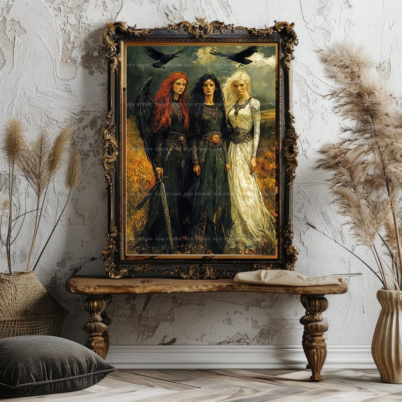 The Morrigan Badb Macha and Nemain Celtic Triple Goddess Print, Irish ...