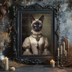 Siamese Cat Gothic Victorian Portrait, Classy Cat Goth Baroque Poster ...