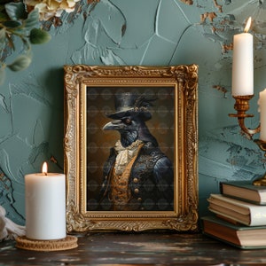 Victorian Raven Aristocrat Raven Gentleman Giclee, Baroque Painting ...