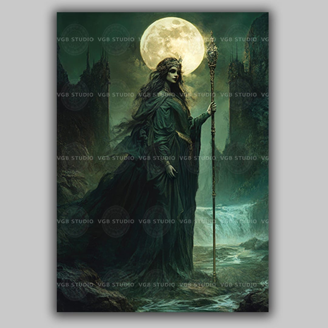 Erecura Celtic Goddess Art Print Ancient Underworld Deity of Fertility ...