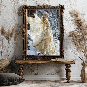 Winter Fairy Art Print Snow Forest Angelic Fantasy Artwork Frost ...