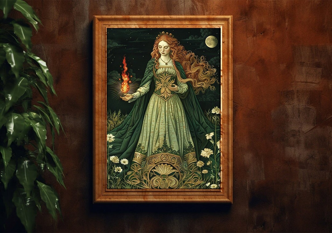 Brigid Celtic Pagan Goddess of Healing Print, Poetry Wisdom Deity Fine ...