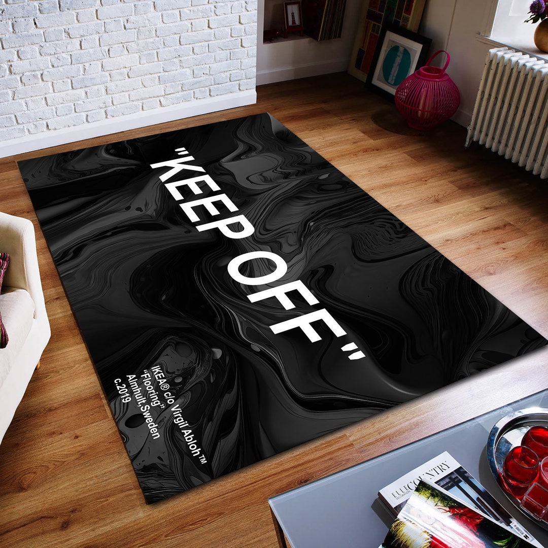 Keep off Rug, Black Wave Keep, Traditional Abstract Rug, Custom Rug ...