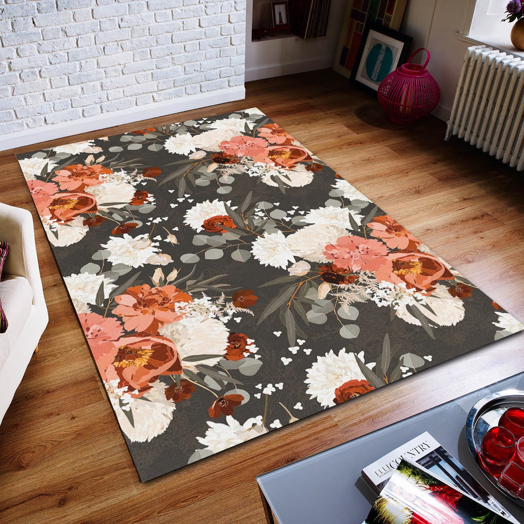 Flower Rug, Floral, Rug for Nursery, Indian, Pile Rug, Aracelli, Floral ...