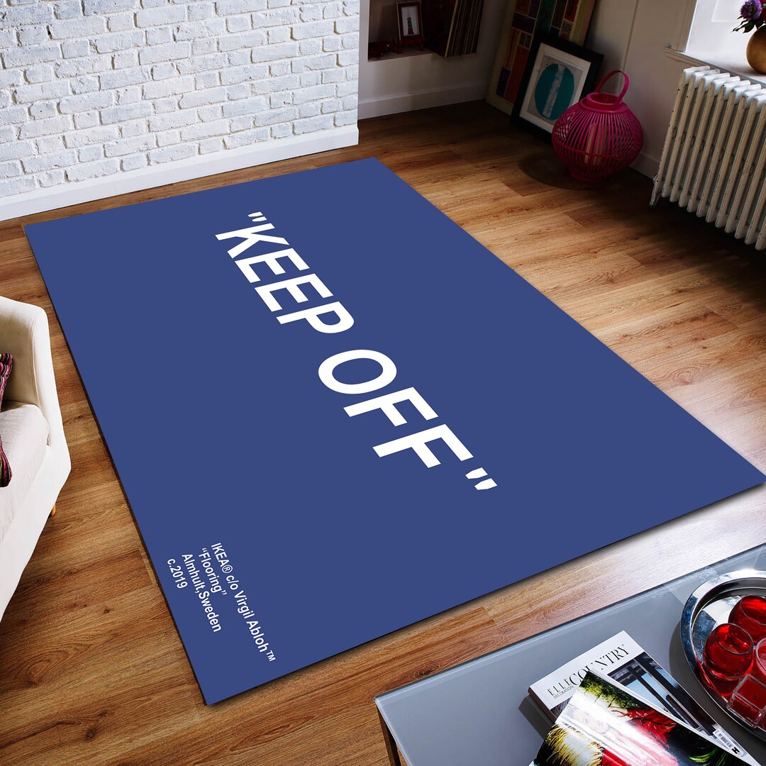 Keep off Rug, Blue Colour Rug, Traditional Abstract Rug, Custom Rug ...
