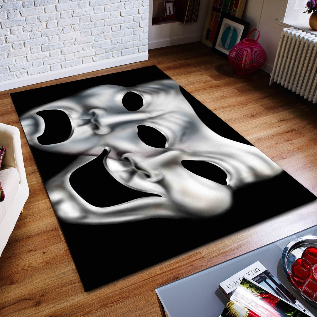 Theater Faces Rug, Theatrical Faces Rug, Abstract Rug, Custom Rug, Home ...