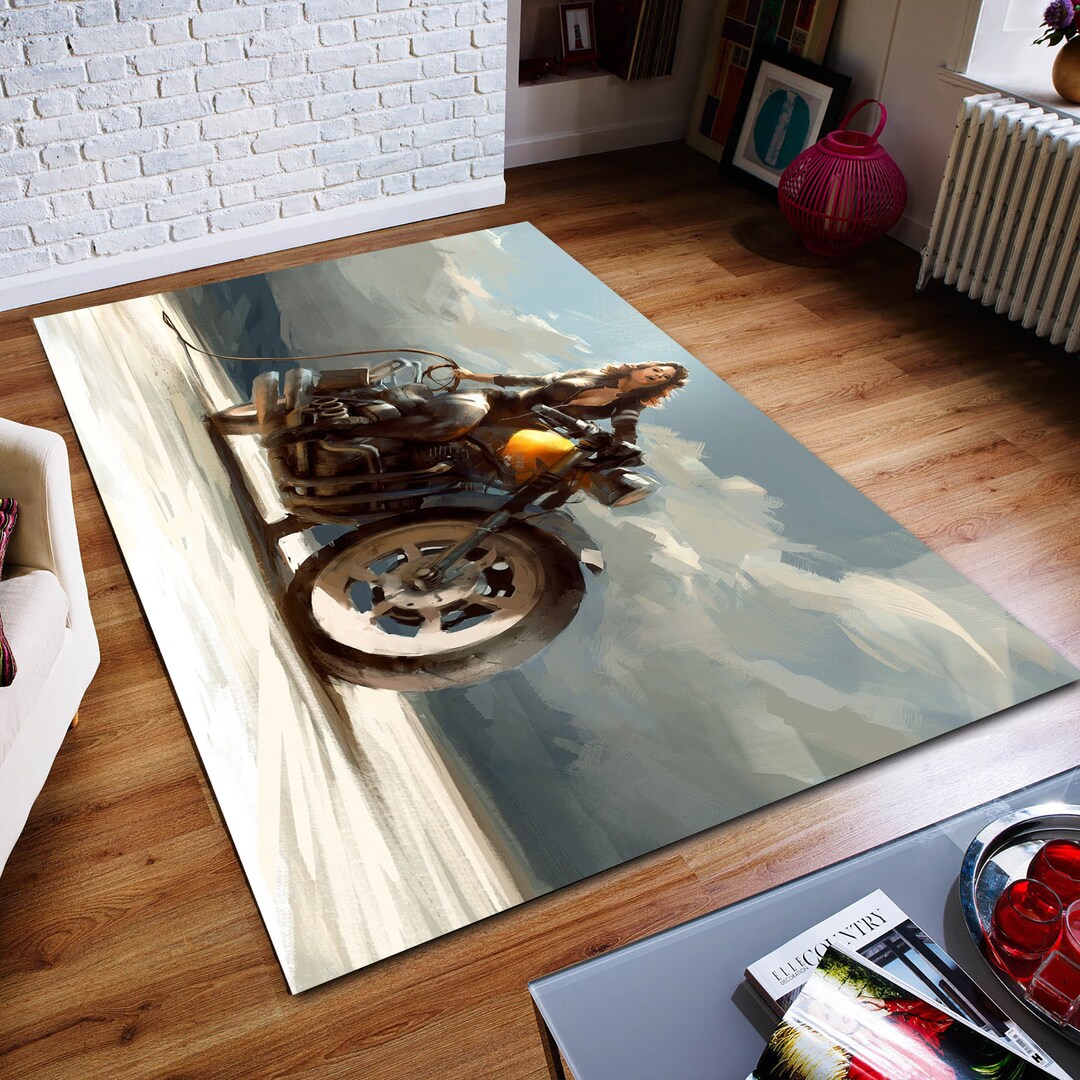 Whip Woman Rug Motorcycle and Woman Rug Abstract Rug Custom - Etsy