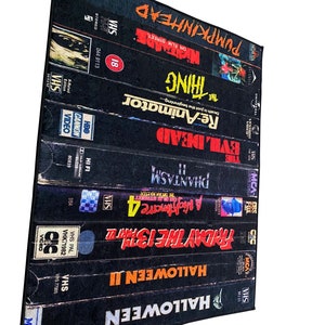 Retro Movies, VHS Films, Horror, Modern Rug, Colorful Rug, Art Rug ...