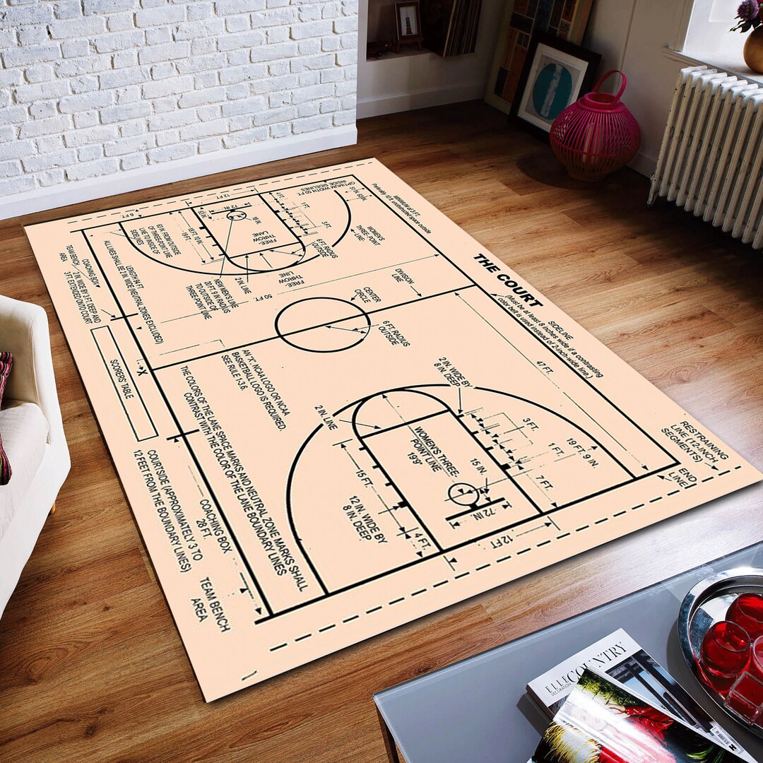 Basketball Court Rug, Art Decor, Baby Shower, Floor Decor Area Rug ...