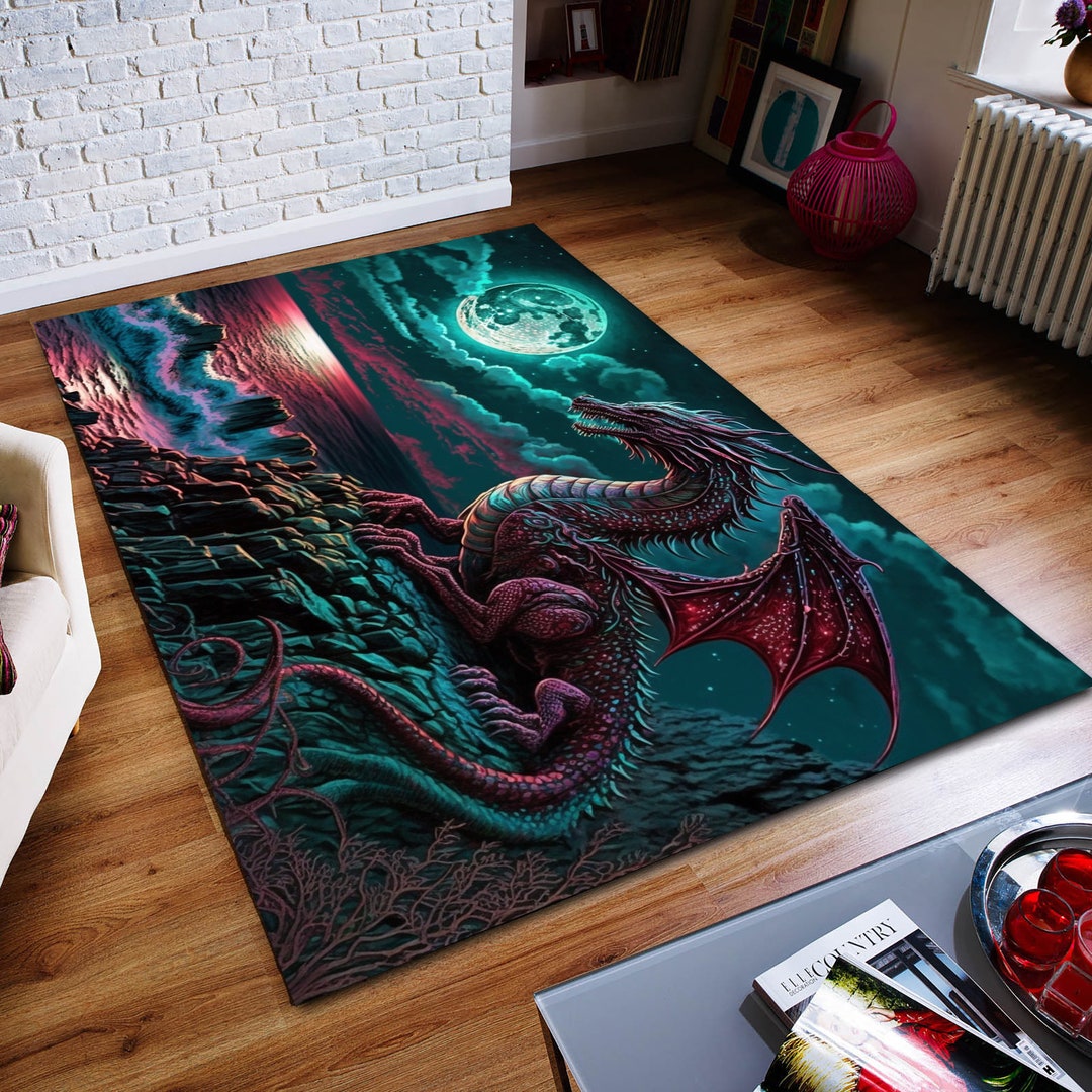 Dragon Rug,mythological Rug,home Decor Rug, Modern Rug, Non Slip Rug ...