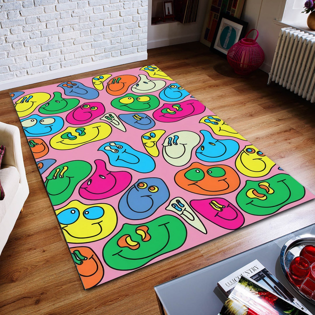 Illustration Rug, Cartoon, Art,faces,abstract Rug, Custom Rug, Home ...