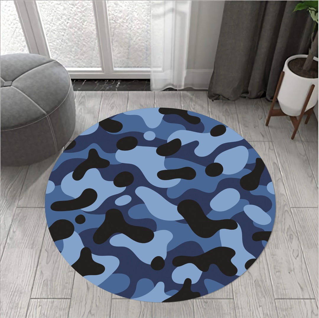 Round Rug, Camouflage Patterned, Circle, Military Fabric, Custom Rug ...