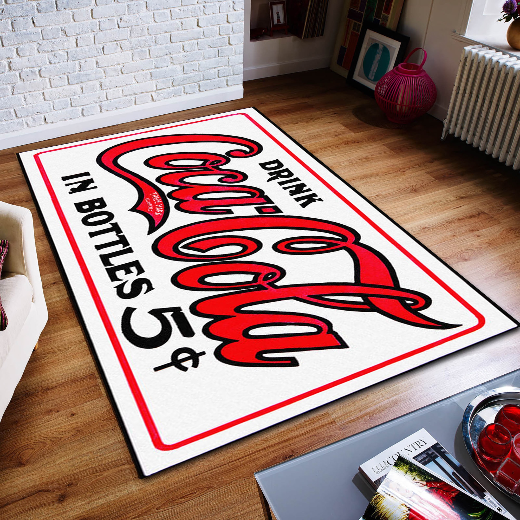 Coca Cola Rug,abstract Rug, Coca Coca Retro, Custom Rug,coca Coca ...