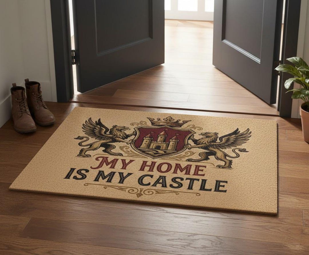Custom Housewarming Gift Coir Doormat, My Home is My Castle Welcome Mat ...