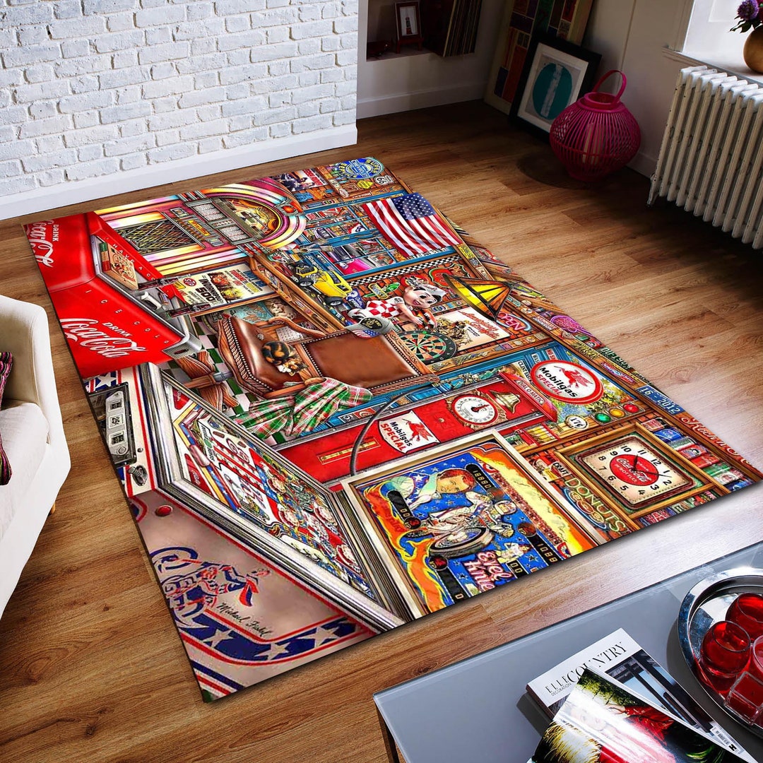 Coca Cola Rug,coca Coca Retro, Coca Coca Vintage, Abstract Rug, Home ...