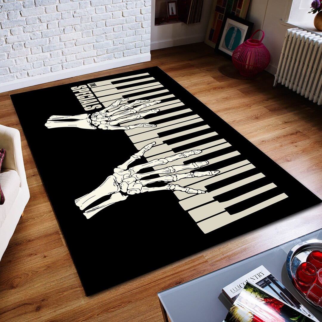 Piano Keys Rug, Skeleton, Aesthetic Design Rug, Abstract Rug, Custom ...