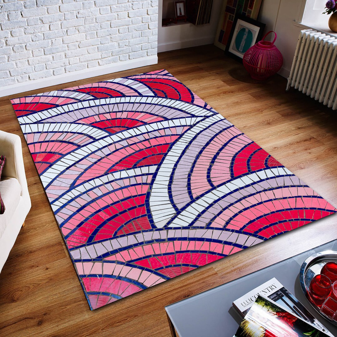Stone Pattern Mosaic Rug, Colorful, Mosaic Rug, Abstract Rug, Custom ...