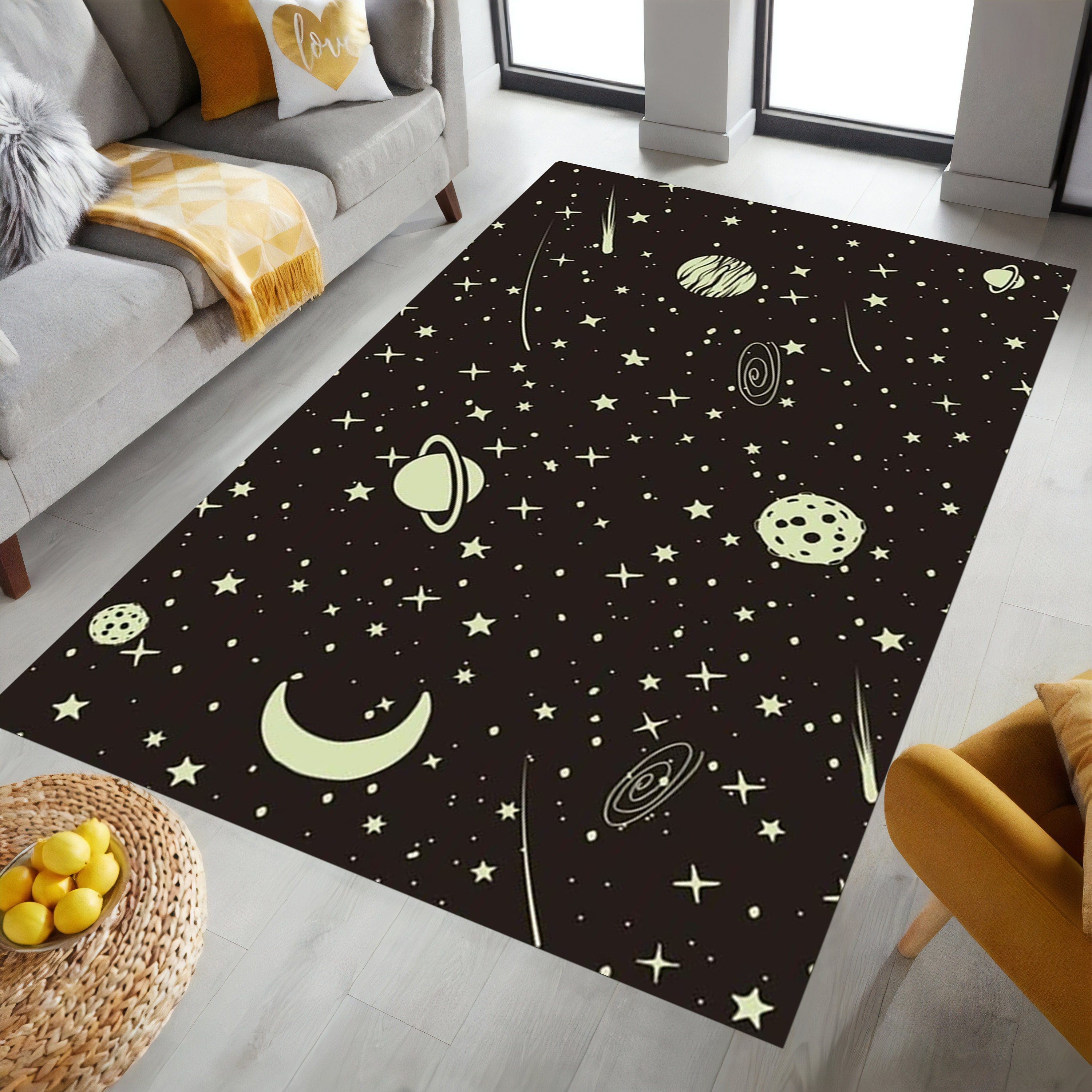 Cartoon Sky Rug Moon Rug Stars for Kids Rug Custom Rug - Etsy