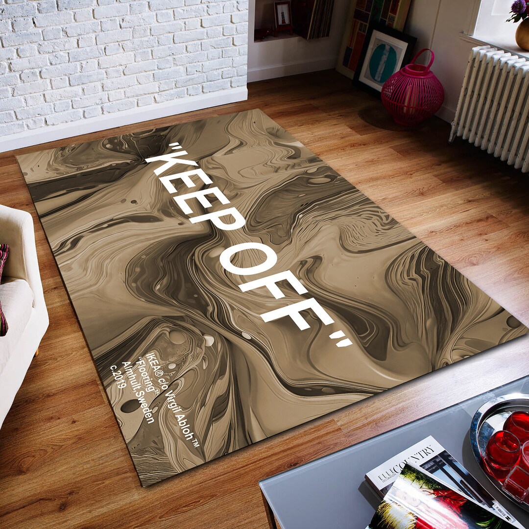 Keep off Rug, Black Wave Keep, Traditional Abstract Rug, Custom Rug ...