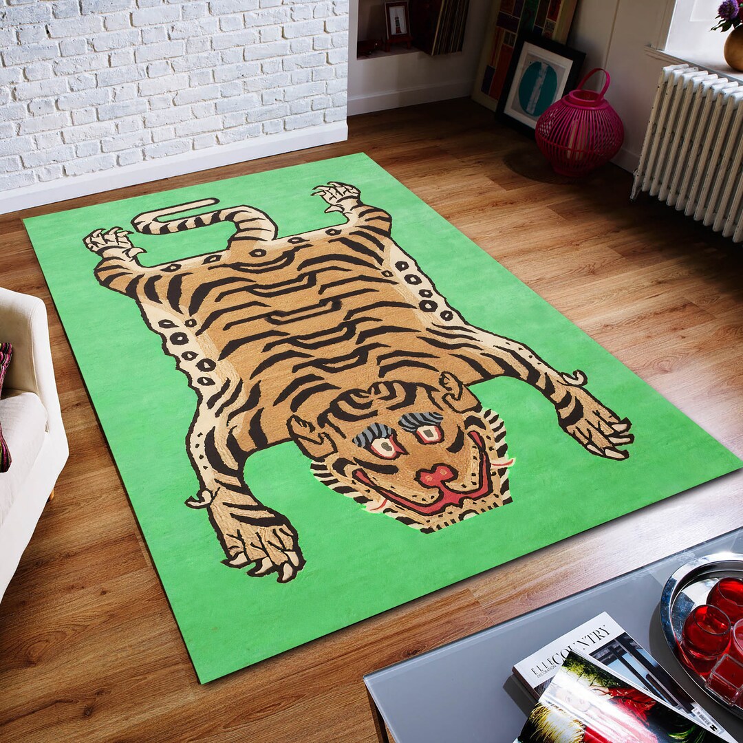 Fur Themed Rug, Tiger Rug, Wild Animal Rug, Abstract Rug, Custom Rug ...