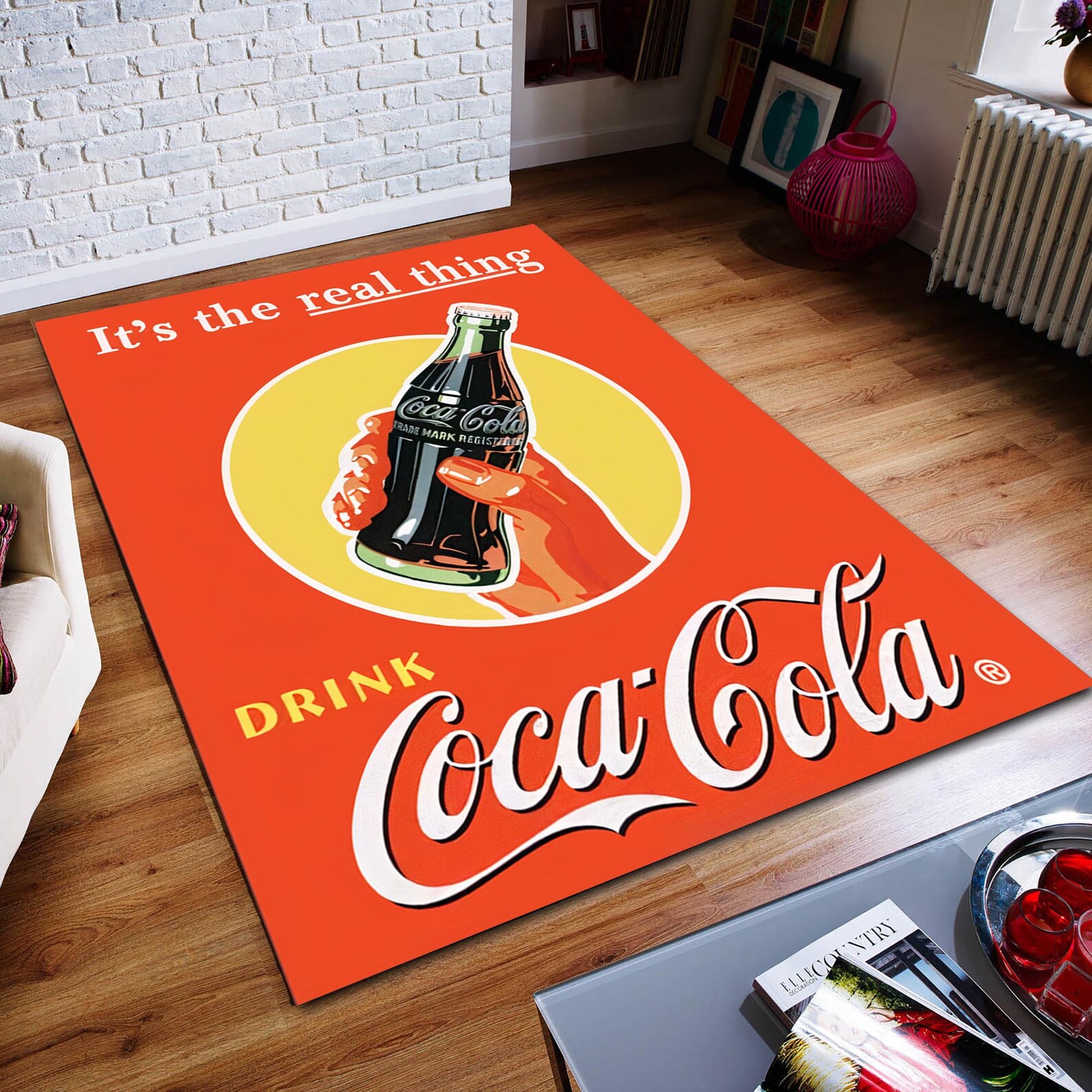 Coca Cola Rug,abstract Rug, Coca Coca Retro, Custom Rug,coca Coca ...