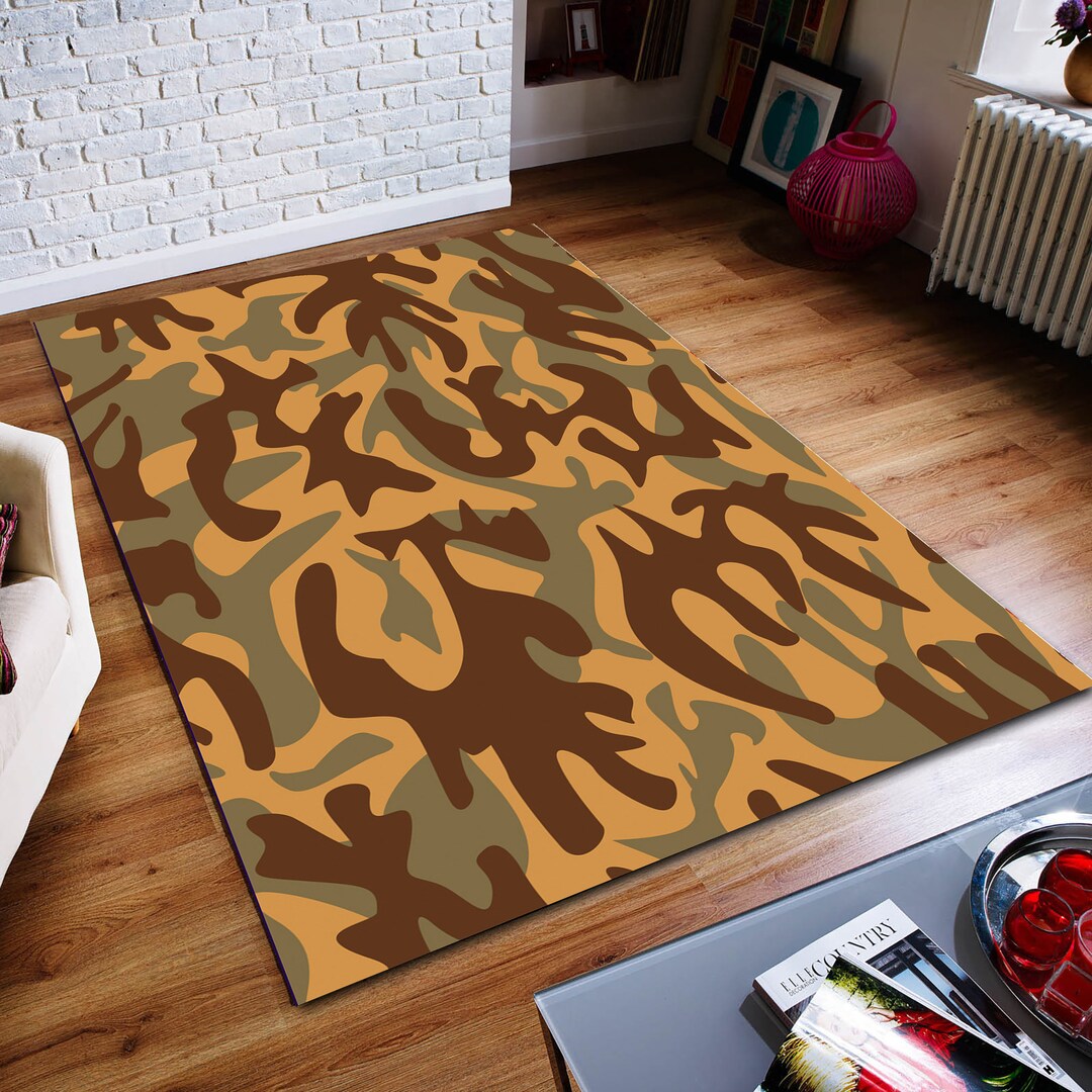Camouflage Pattern Rug, Military Design Rug, Abstract Rug, Custom Rug ...