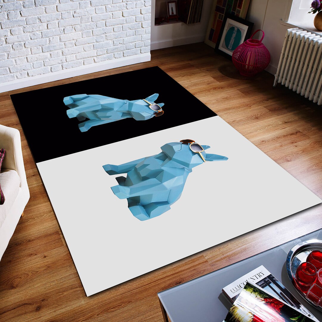 Cute Dogs Rug, Flower Arrangement Rug, Abstract Rug, Custom Rug, Home ...