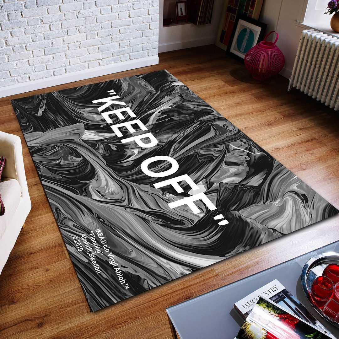 Keep off Rug, Black Wave Keep, Traditional Abstract Rug, Custom Rug ...