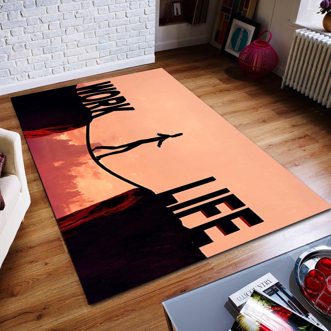 Work Life Rug, Work Rug, Life Rug, Abstract Rug, Custom Rug, Home Decor ...