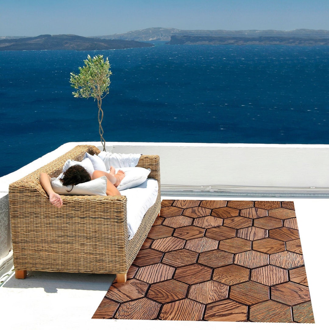 Outdoor Rug, Garden Decoration, Poolside Rug, Wood Appearance ...