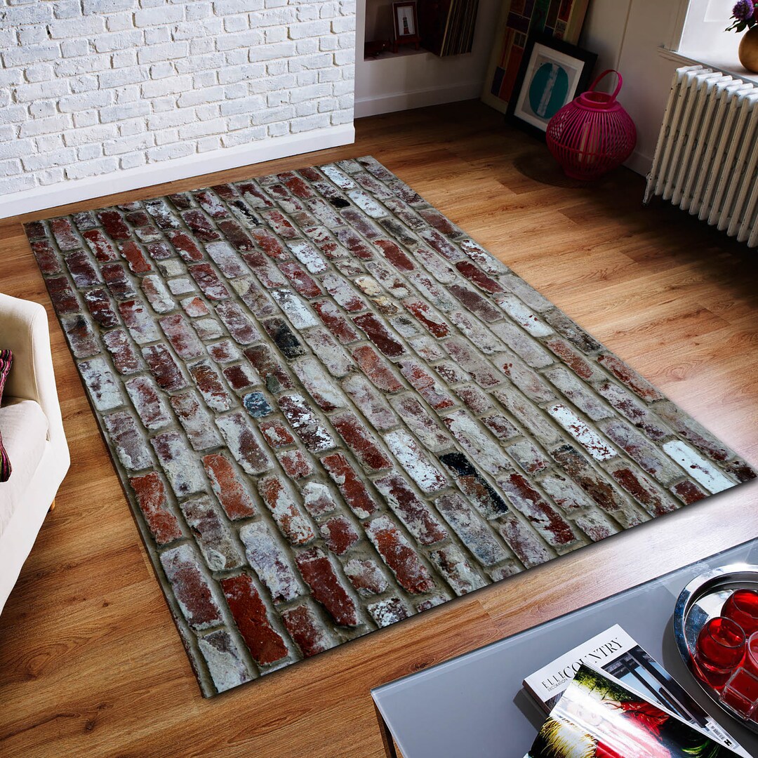 Bricks Rug, Bricks Wall Rug, Bricks Pattern Rug, Abstract Rug, Custom ...