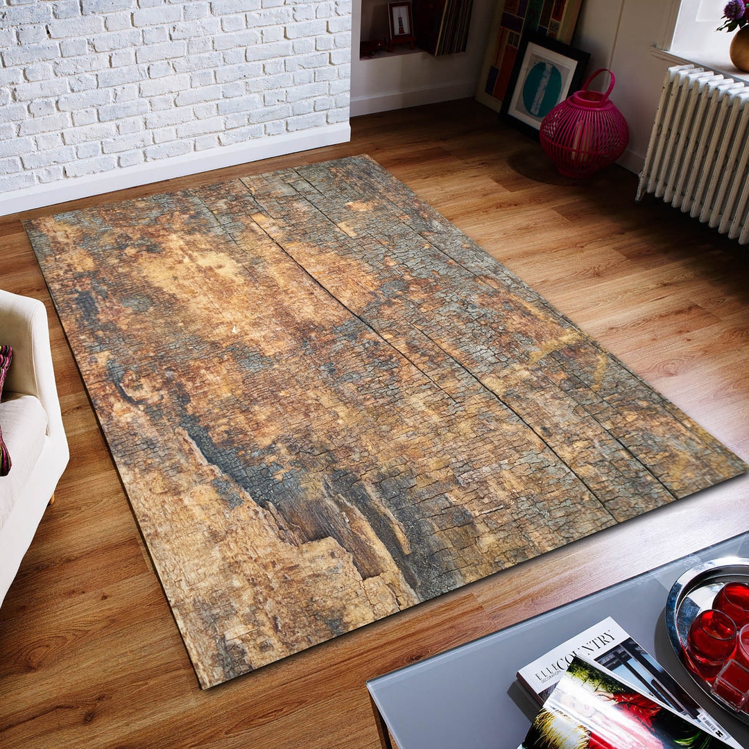 Tree Trunk Rug, Wood Rug, Abstract Rug, Custom Rug, Home Decor Rug, Mid ...