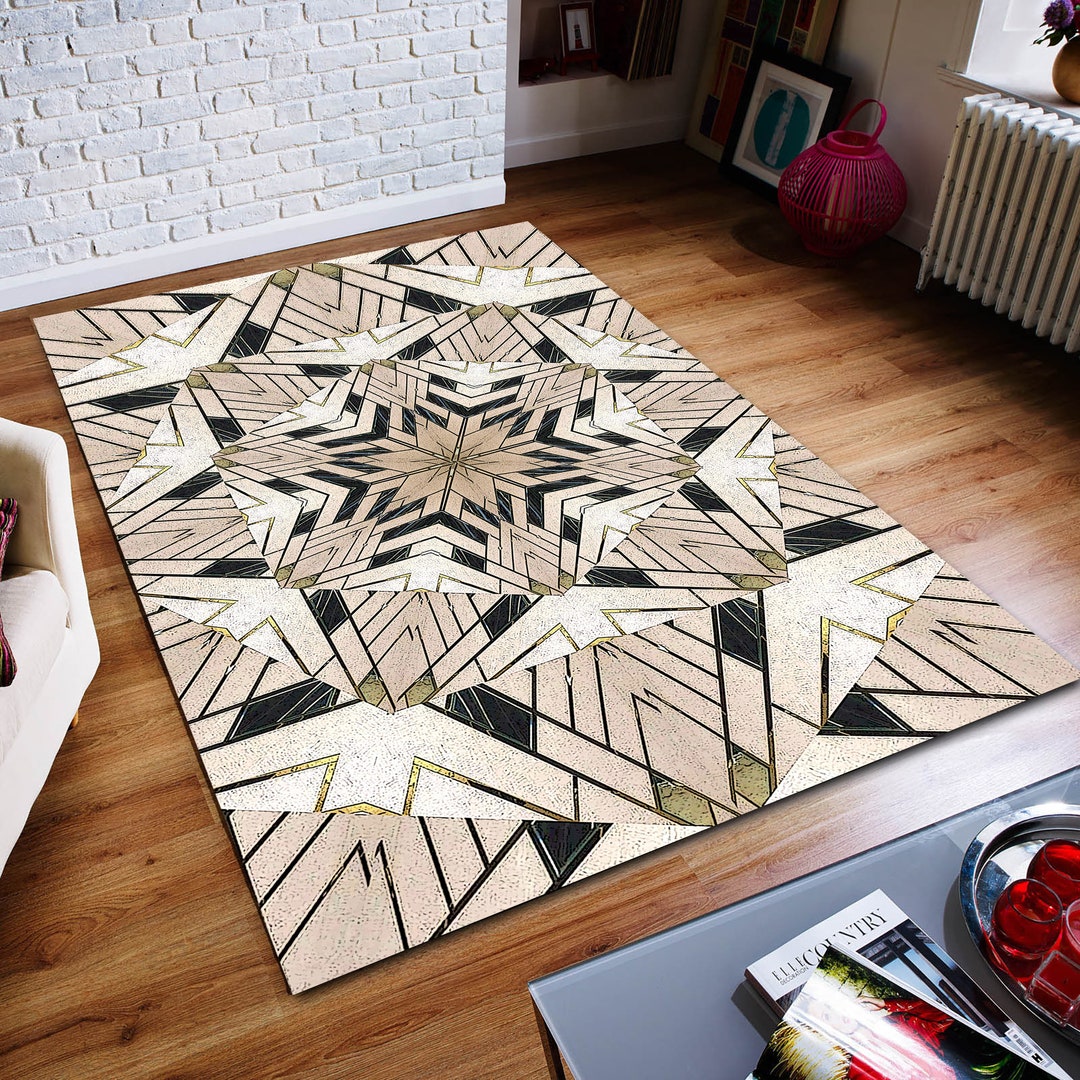 Symmetry Rug, Geometric Rug, Hexagon Pattern, Abstract Rug, Custom Rug ...