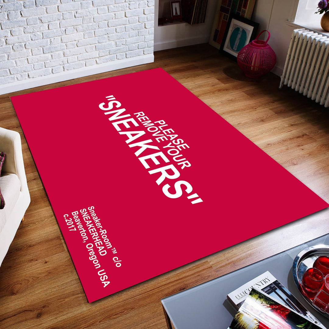 Sneakers Rug, Sport Shoe Rug, Caution, Warning Rug,abstract Rug, Custom ...