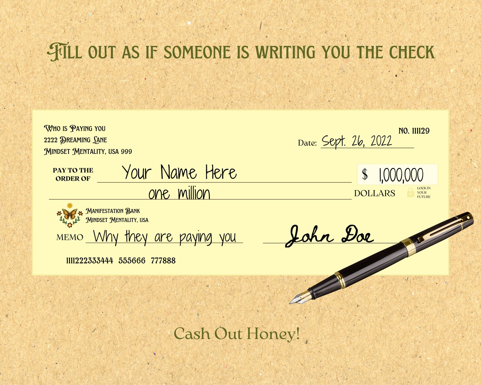 Printable Manifestation Checks | Vision Board Checks | Abundance Checks ...