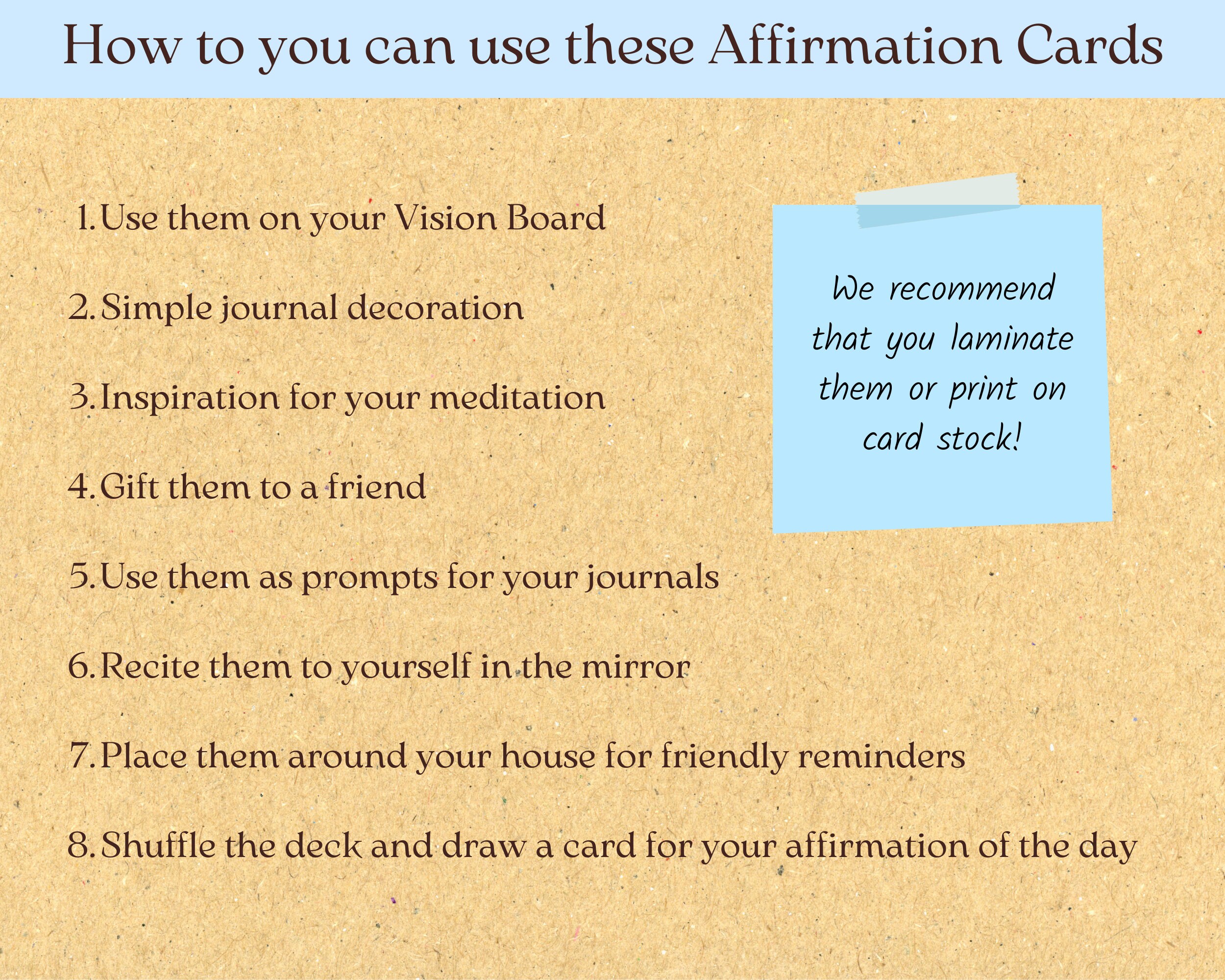 Blue Affirmation Cards | Affirmation Cards Printable | Create Your Own ...