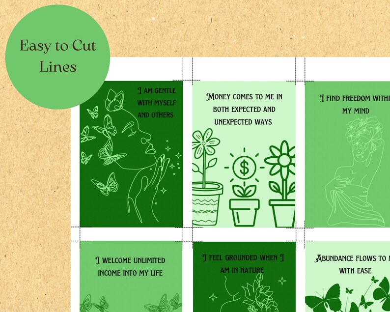 Green Affirmation Cards | Money Affirmations | Positive Affirmations ...