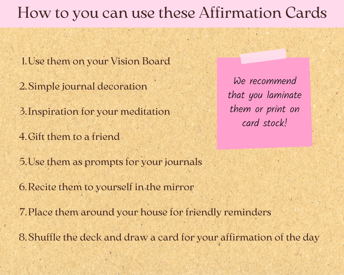 Pink Affirmation Cards | Positive Affirmation Cards | Printable ...