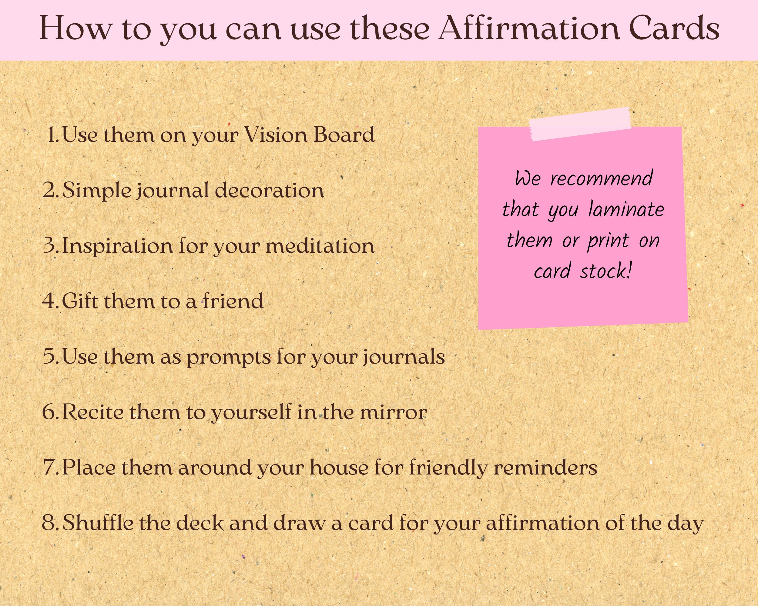Pink Affirmation Cards | Positive Affirmation Cards | Printable ...