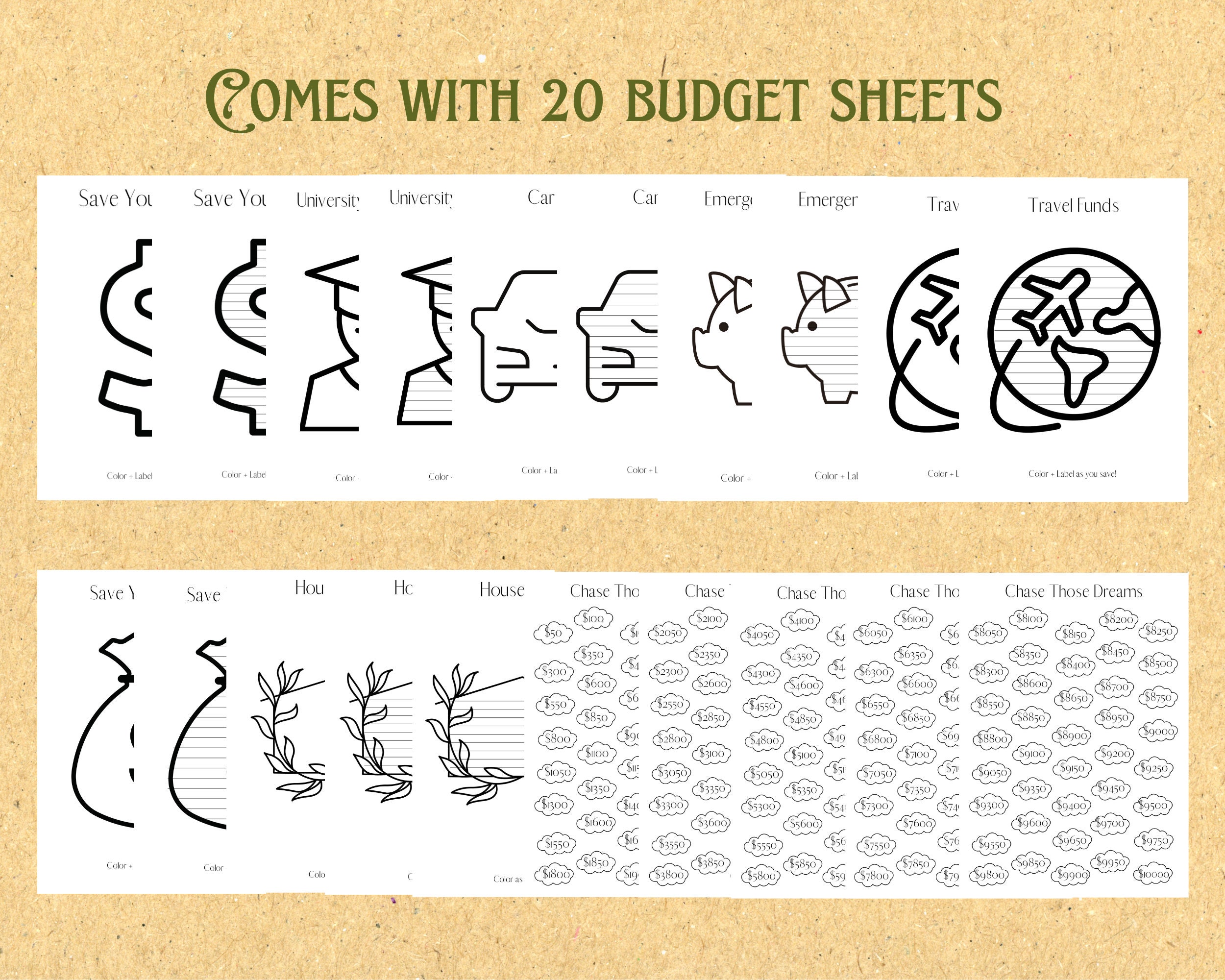 Money Tracker Sheets | Saving Sheets | Budget Binder Sheets | Saving ...