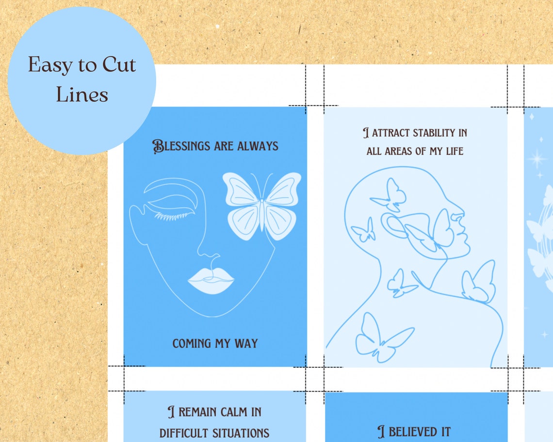 Blue Affirmation Cards | Affirmation Cards Printable | Create Your Own ...