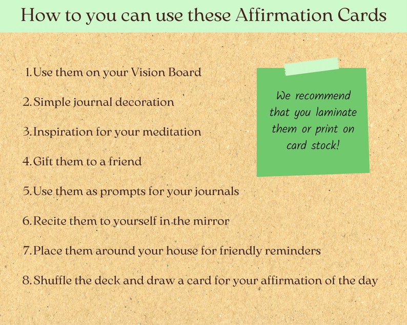 Green Affirmation Cards | Money Affirmations | Positive Affirmations ...