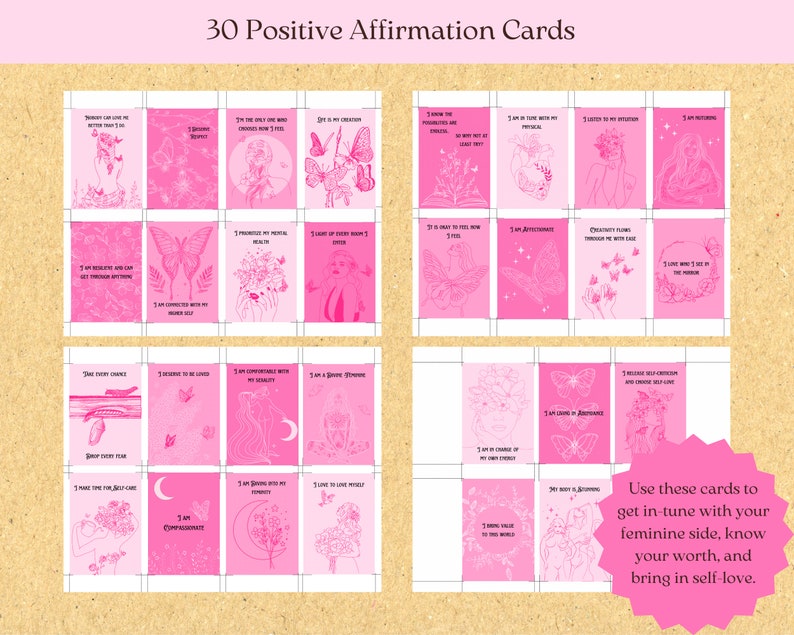 Pink Affirmation Cards | Positive Affirmation Cards | Printable ...
