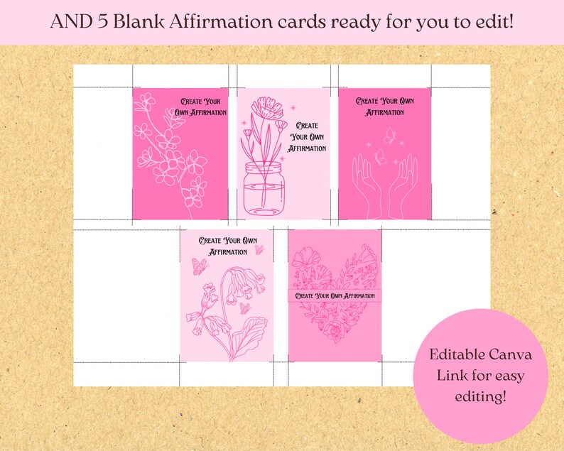 Pink Affirmation Cards Positive Affirmation Cards Printable Affirmation ...