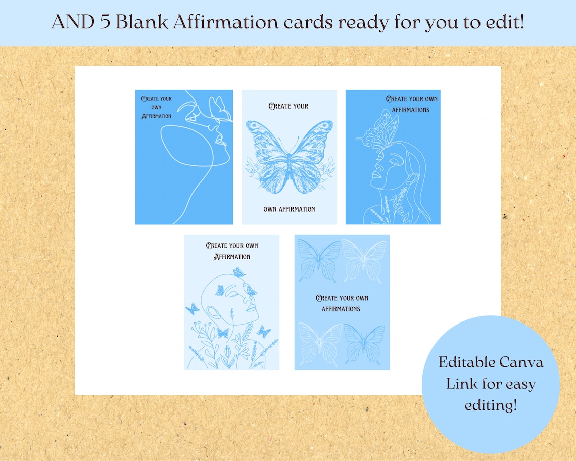 Blue Affirmation Cards | Affirmation Cards Printable | Create Your Own ...